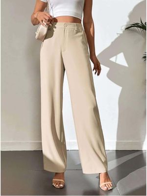 Buy BROADSTAR Women Beige Polyester Formal Trouser (28) Online