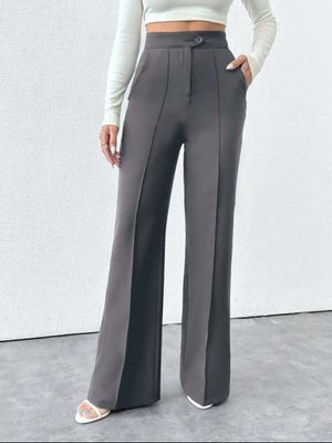 Buy BROADSTAR Women Grey Polyester Formal Trouser (28) Online