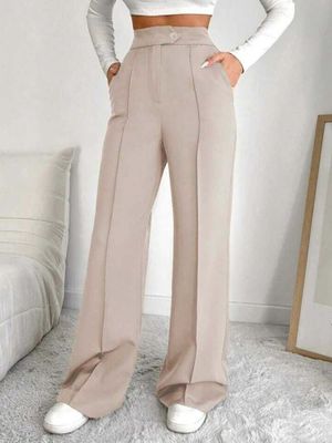 Buy BROADSTAR Women Beige Polyester Formal Trouser (28) Online