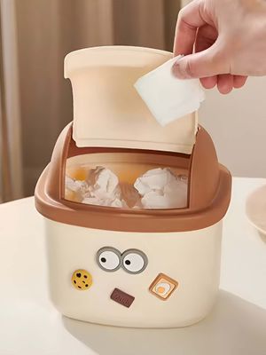 Buy DecorTwist Plastic Mini Table Desk Dustbin with Swing Lid For Home ...