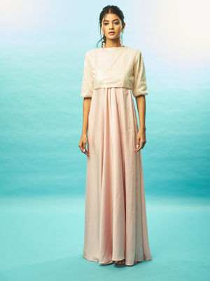 Weaving Cult Dresses : Buy Weaving Cult Baby Pink Satin Dress with ...