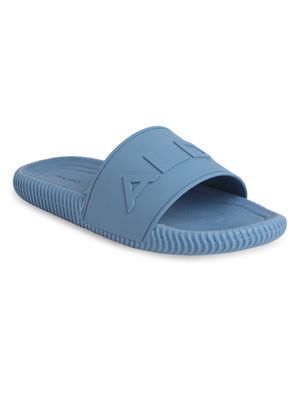 Buy Aldo Poolslide Synthetic Blue Solid Slides Online
