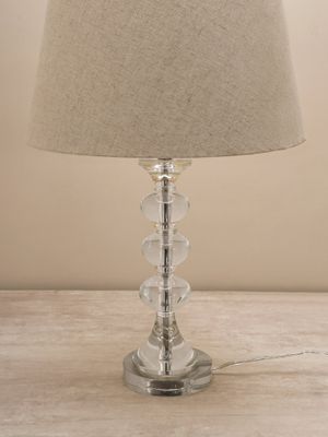 Buy Pure Home + Living Clear Three Ball Crystal Table Lamp Stand Online