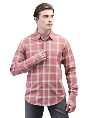Buy WOODLAND Red Checks Casual Shirt (L) Online