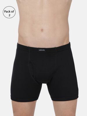Buy Levi's Men Cotton Solid Long Boxer Brief With Inner Elastic & Fly ...