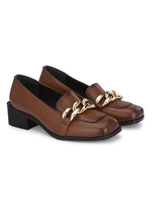 Buy Delize Womens Tan Solid Loafers Online
