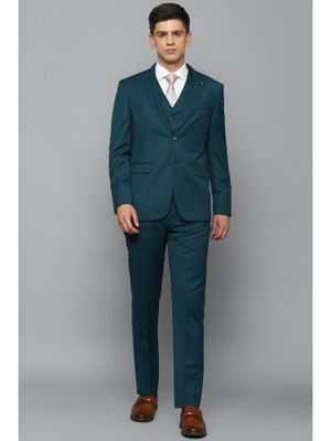 Louis Philippe Suits : Buy Louis Philippe Men Green Slim Fit Solid ...