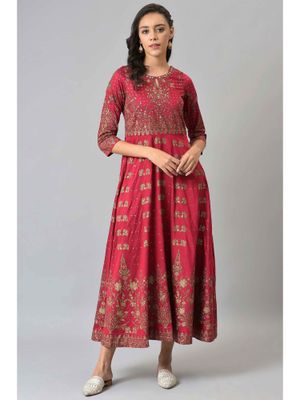 Buy W Red Printed Dress Online