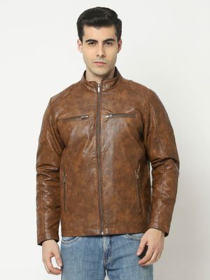Buy CRIMSOUNE CLUB Men Brown Jacket In Tie And Dye Print Online