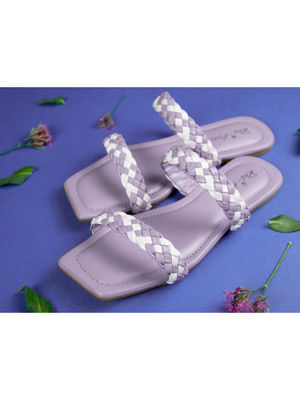 Buy Rhe-Ana Braided Lilac Flats Online