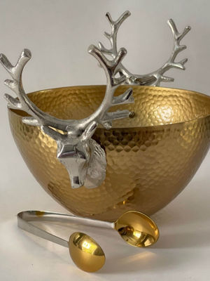 Buy CasaGold Stag Head Serving Bowl with Tongs Online