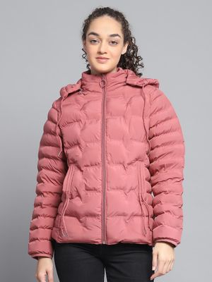 Buy Monte Carlo Women Solid Pink Detachable Hood Full Sleeve Jacket (S ...