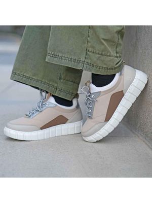 Buy SOLETHREADS Stellar Beige Colorblock Women Sneakers Online
