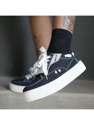 Buy SOLETHREADS Funk Solid Black Women Sneakers Online