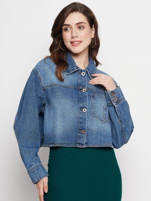Buy CAMLA Women Blue Denim Jacket Online