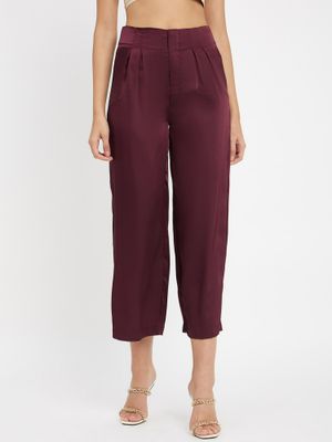 Buy Madame Women Wine Trouser Online