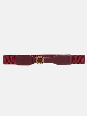 Buy Kazo Gold Buckle Belt - Maroon Online
