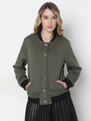 Buy VERO MODA Women's Green Bomber Jacket (XS) Online