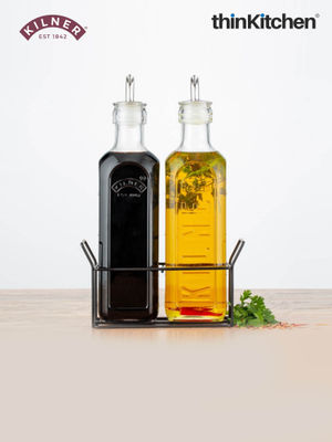 Buy Kilner Set of 2 Oil Bottle & Metal Rack for 0.6 Litre Online
