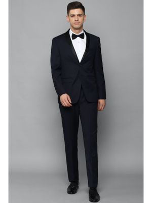 Buy Allen Solly Men Navy Slim Fit Solid Party Two Piece Suit (Set of 2 ...