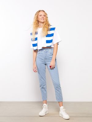 Buy LC WAIKIKI Blue XSIDE High Waist Standard Fit Straight Pocket ...