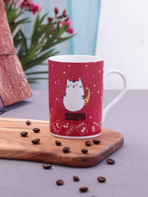 Buy CLAY CRAFT Zodiac Scorpio Fine Ceramic Milk Mug, 2Pc, 330ml Online