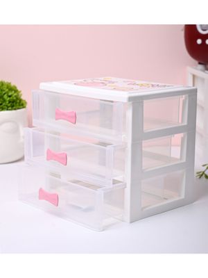 Buy Voncasa White Color Plastic 3-Layer Drawer Online
