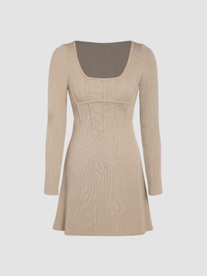 Buy Cider Solid Corset Mini Dress (S) Online