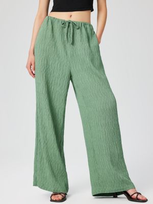 Buy Cider Texture Drawstring Wide Leg Trouser (S) Online