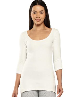 Buy Leading Lady Women White Cotton-Poly Thermal Tops (S) Online