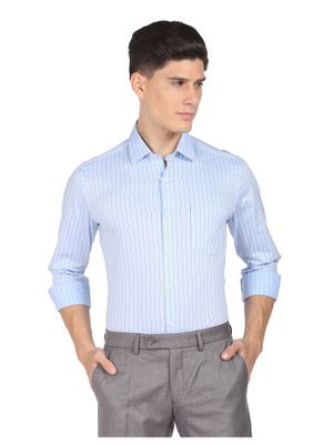 Arrow Formal Shirts : Buy Arrow Men Light Blue Vertical Stripe Dobby ...