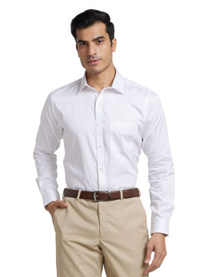 Buy Raymond White Slim Fit Solid Shirt Online