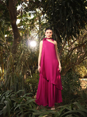 Buy Gauri Designer Apparels Sehr Rose Burgundy Co-Ord (Set of 2) Online