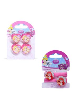 Buy Disney Princess Hair Accessories Set 4 Hair Claws 2 Hair Elastics ...