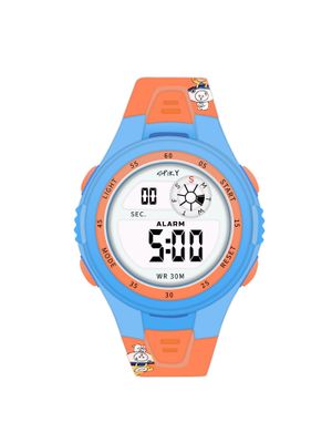 Buy Spiky Round Blue and Orange Multi Functional Sports Digital Watches ...