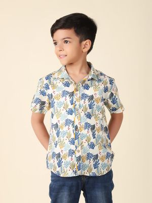 Buy Fabindia White Cotton Printed Shirt online