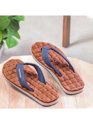 Buy SOLETHREADS Recliner Tan Textured Men Flipflops Online