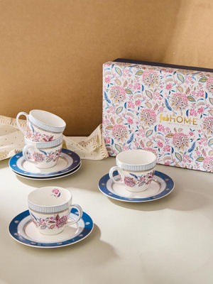 Buy Fabindia Luxe Ceramic Cup & Saucer (Set Of 4) Online