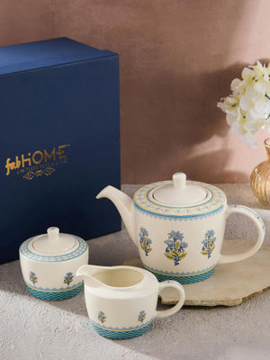 Buy Fabindia Sangam Ceramic Teapot Set Online