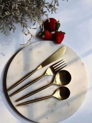Buy WEAVING HOMES Gold Cutlery (Set Of 4) Online