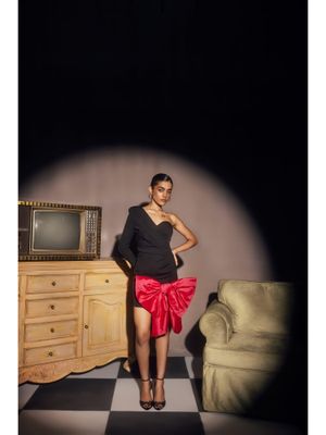 Buy Lea Clothing Arafa Bow Detail Black Dress Online