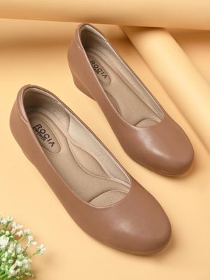 Buy ROCIA Chickoo Women Classic Work Pump Heels (EURO 35) Online