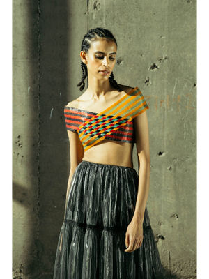Buy AKHL Multi-Colour Interwoven Crop Top (XS) Online