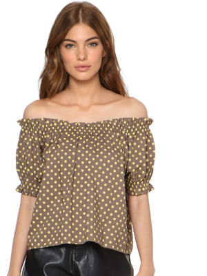 ONLY tops_women_westernwear : Buy ONLY Women Casual Wear Olive Top ...