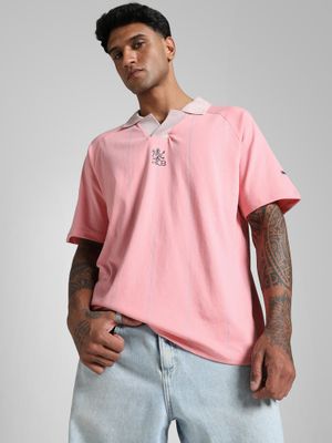 Buy Puma X Rcb Mens Stripes Pink Polo T-Shirt (XXS) Online
