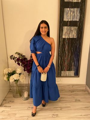 Buy Juhi Nanda Royal Blue Cut Out Dress Online