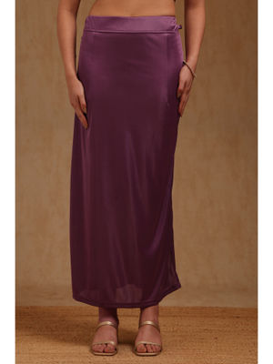 Buy Soch Womens Purple Spandex Solid Saree Shapewear (L) Online
