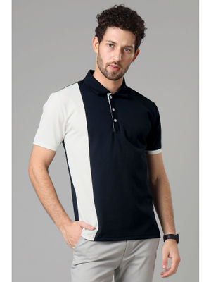 Buy NEOFAA Exclusive Navy Blue Smart Polo T-Shirt for Men Online