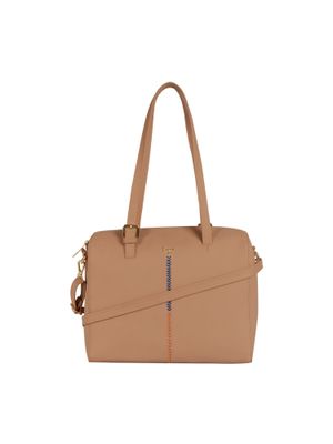 Buy Baggit Lolly Beige Medium Duffel Handbag online