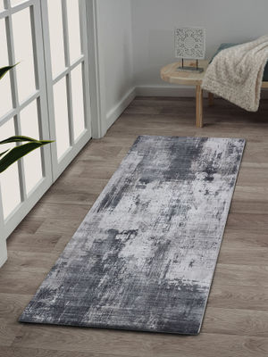 Buy OBSESSIONS Grey Abstract Bedside Runner Online